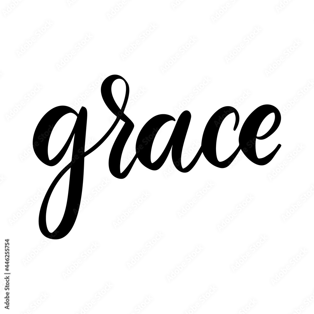 Grace. Lettering phrase on white background. Design element for ...