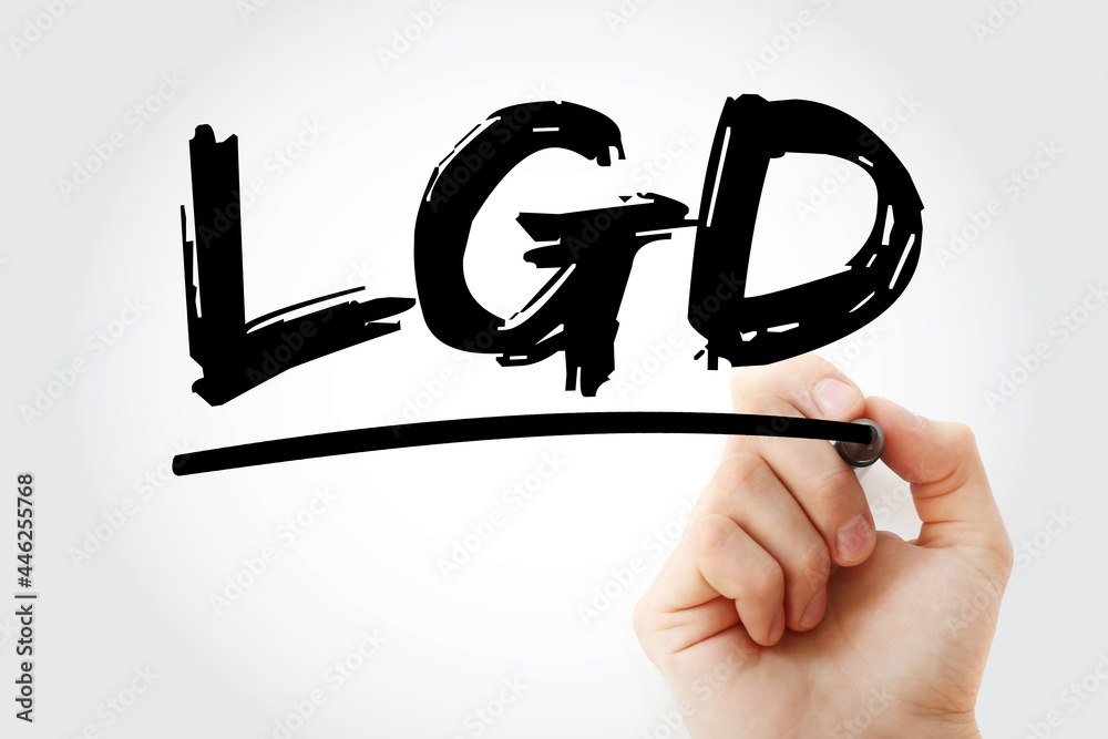 LGD - Loss Given Default acronym with marker, business concept ...