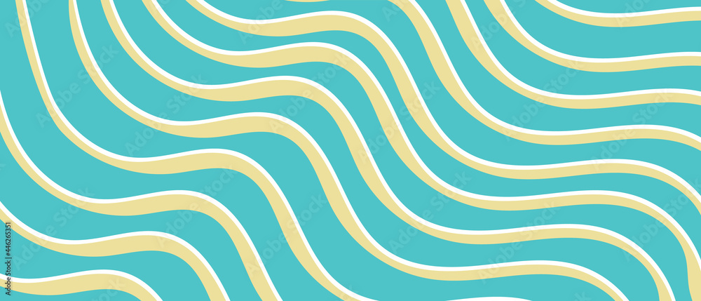Turquoise background with waves and flowing lines, template for a ...