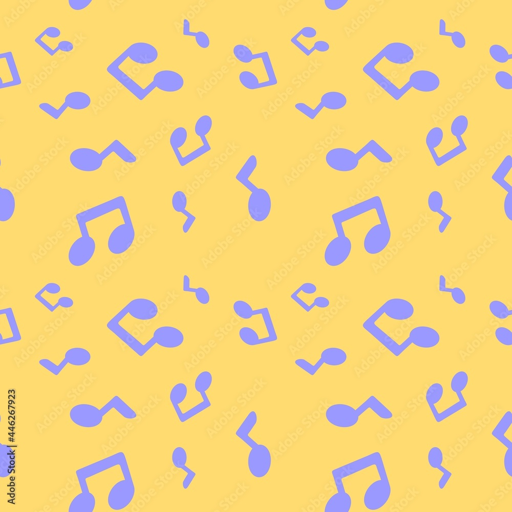 music note sign repeat seamless pattern doodle cartoon style wallpaper ...