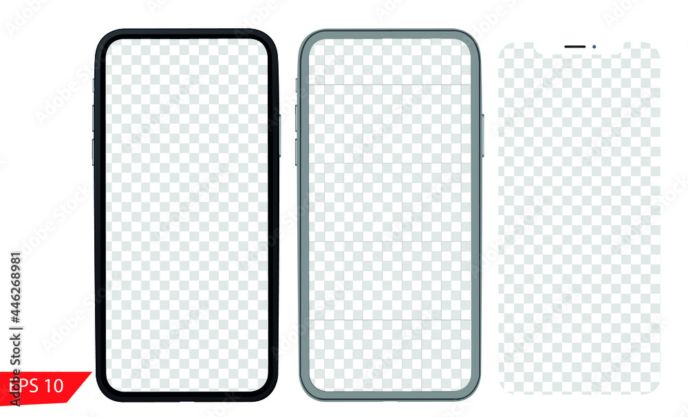 Smartphone with blank screen. Realistick cell phone can be a template ...