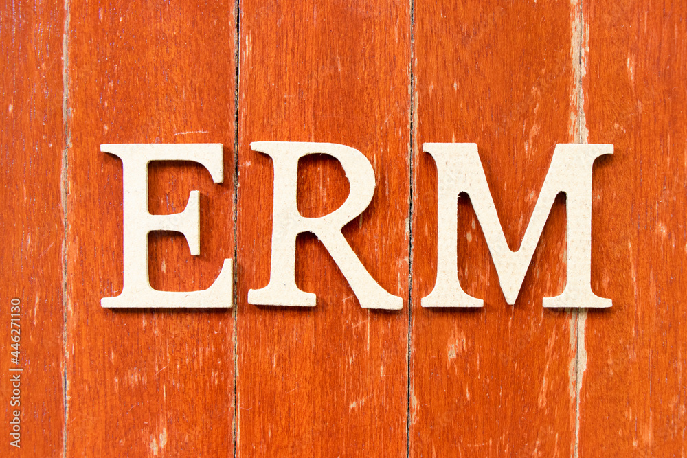 Alphabet letter in word ERM (Abbreviation of Enterprise risk management ...