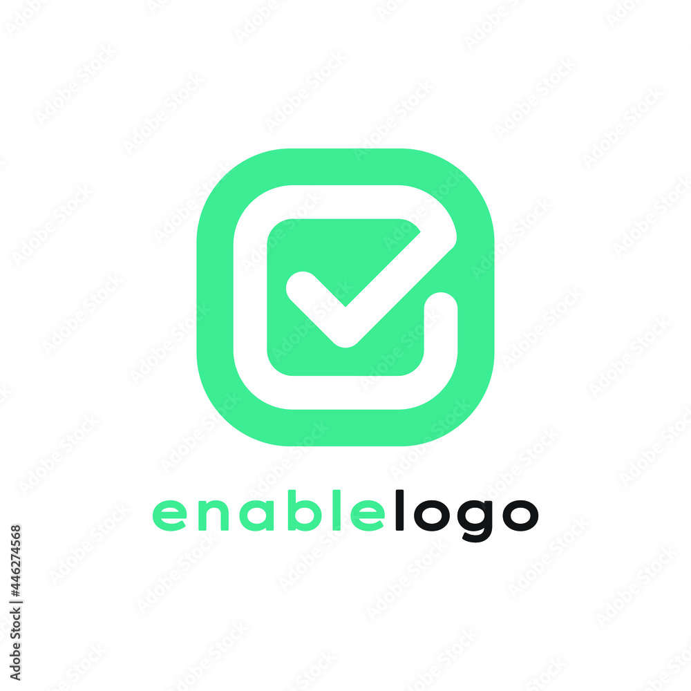 Illustration enable icon logo design concept Stock-Vektorgrafik | Adobe ...
