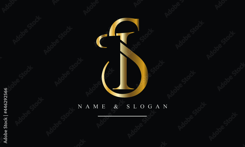 SI, IS, S, I abstract letters logo monogram Stock Vector | Adobe Stock
