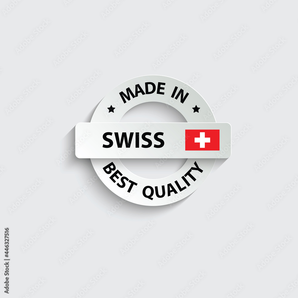 made in Swiss vector stamp. badge with Swiss flag Stock Vector | Adobe ...