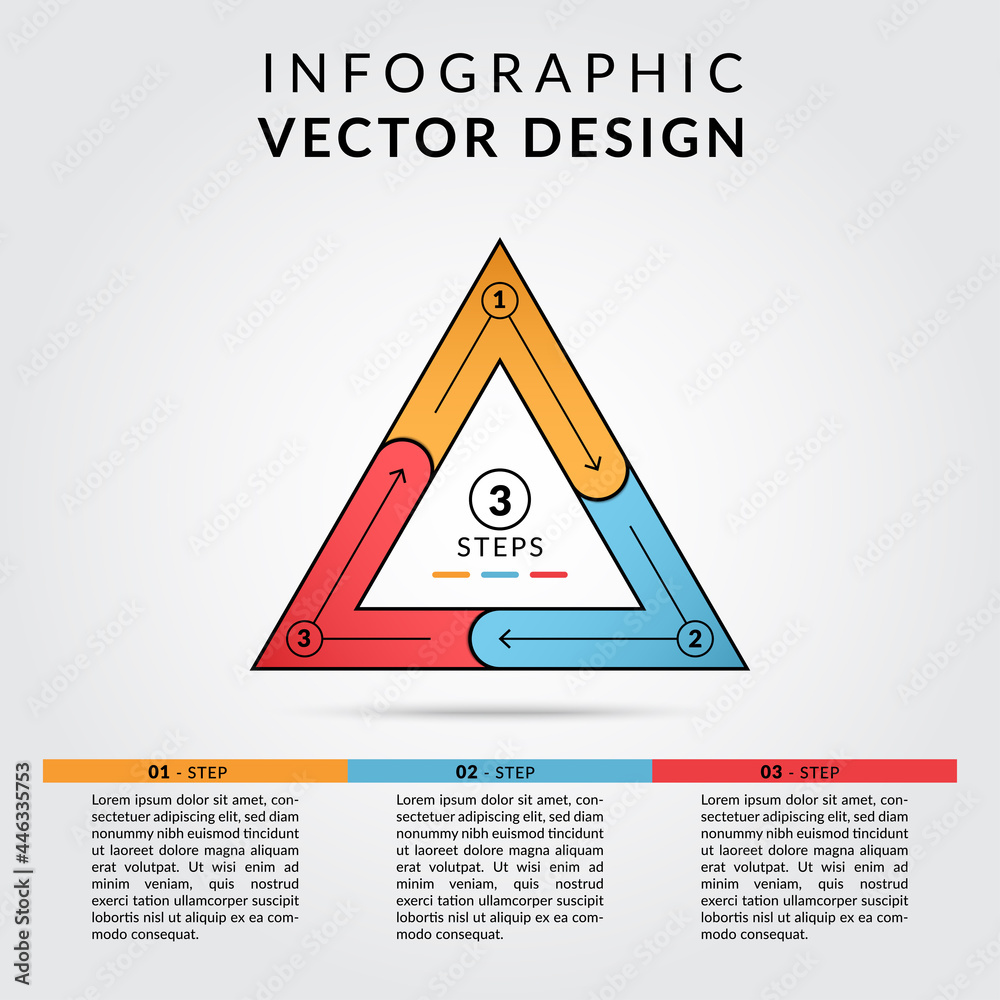 3 steps infographics presentation design template. 3 steps simple and ...