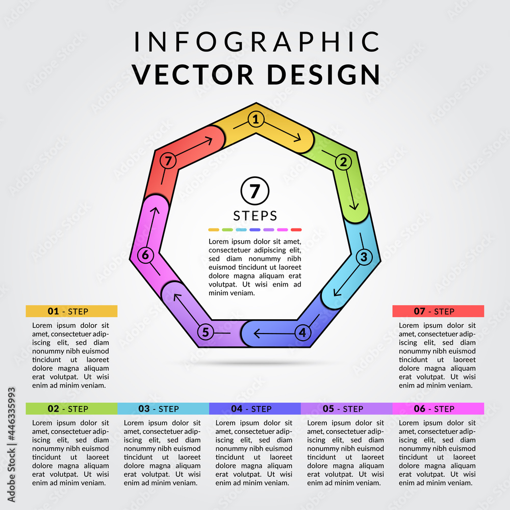 7 steps infographics presentation design template. 7 steps simple and ...