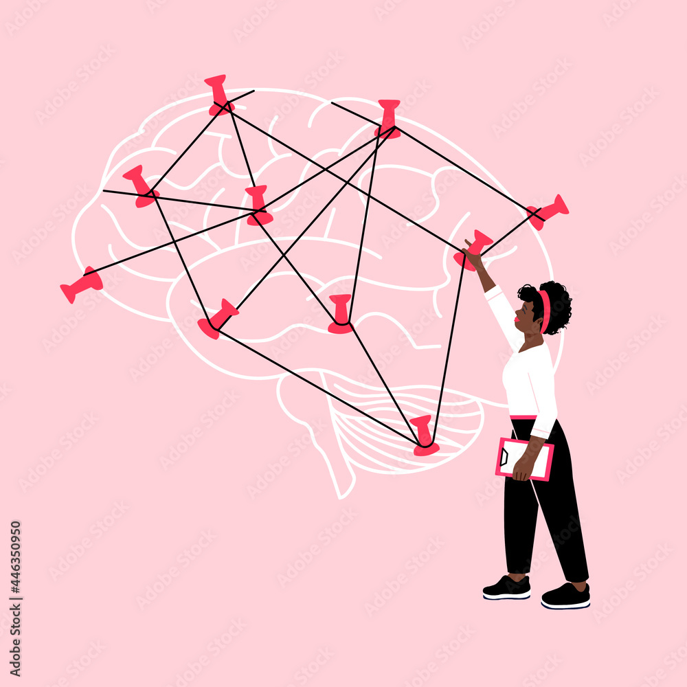 brain research - neuroscientist examining the human brain anatomy and ...