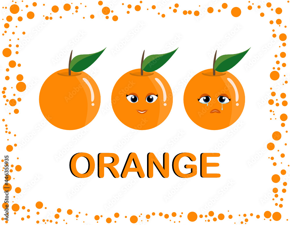 Attractive Vector card of orange emoji set. This orange card can use ...
