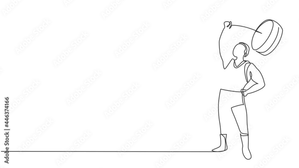 Animated self drawing of single continuous line draw the strongman ...