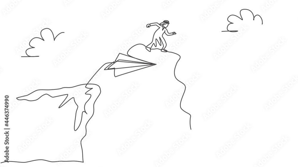 Vidéo Stock Self drawing animation of single line draw Arabian ...