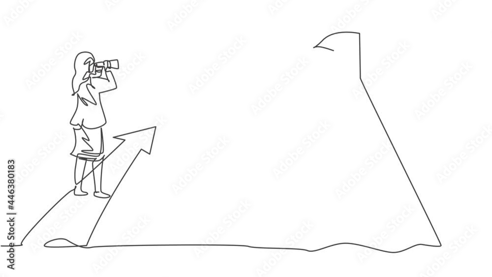 Self drawing animation of single one line draw young smart ...