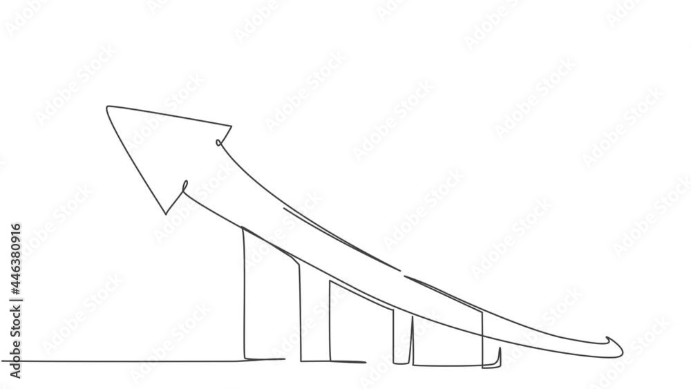 Animated self drawing of single continuous line draw increasing sales ...