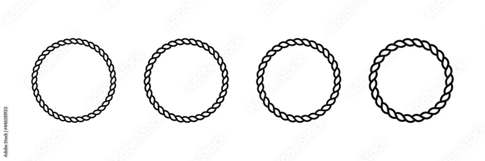 Vector set of round rope frame. Stock Vector | Adobe Stock
