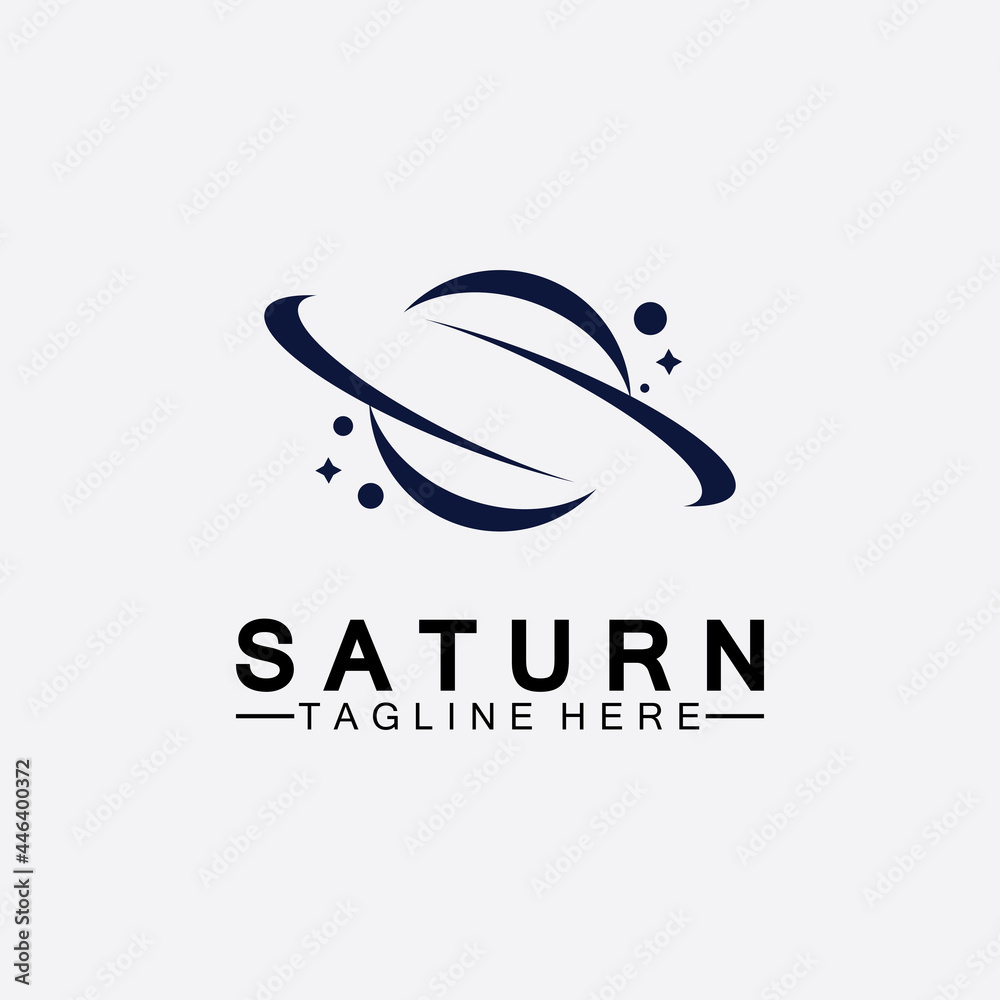 Planet Saturn logo vector illustration design. Planet logo template ...