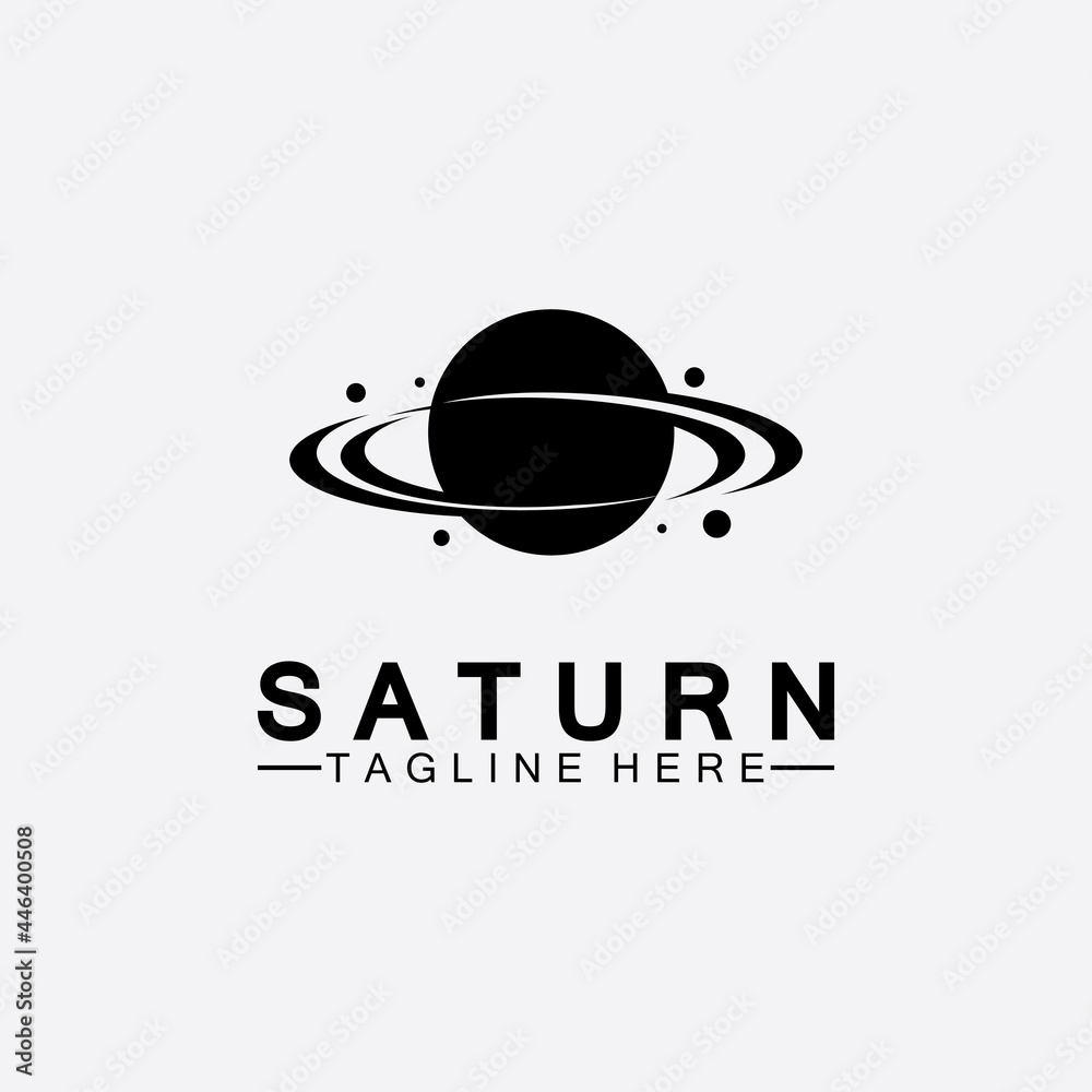 Planet Saturn logo vector illustration design. Planet logo template ...