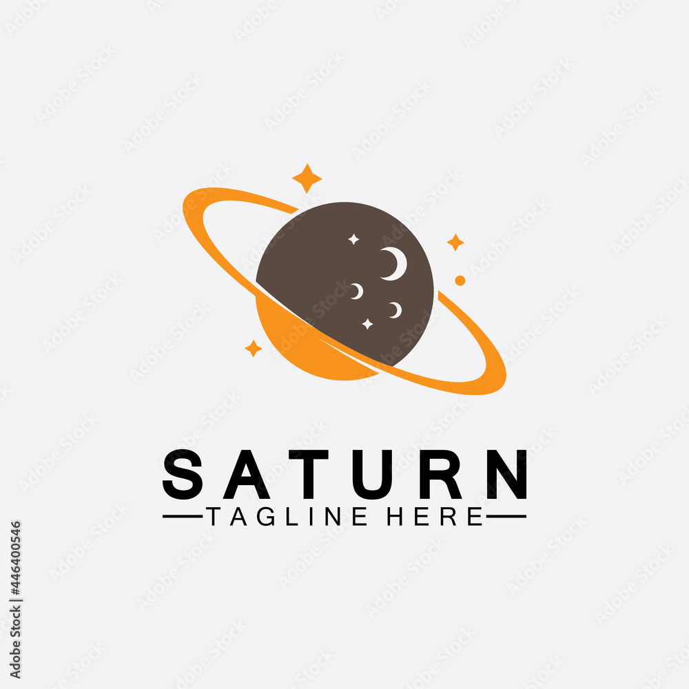 Planet Saturn logo vector illustration design. Planet logo template ...