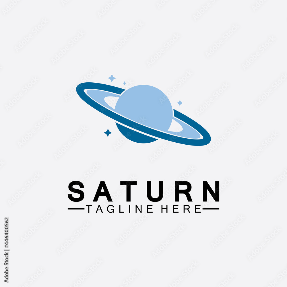 Planet Saturn logo vector illustration design. Planet logo template ...