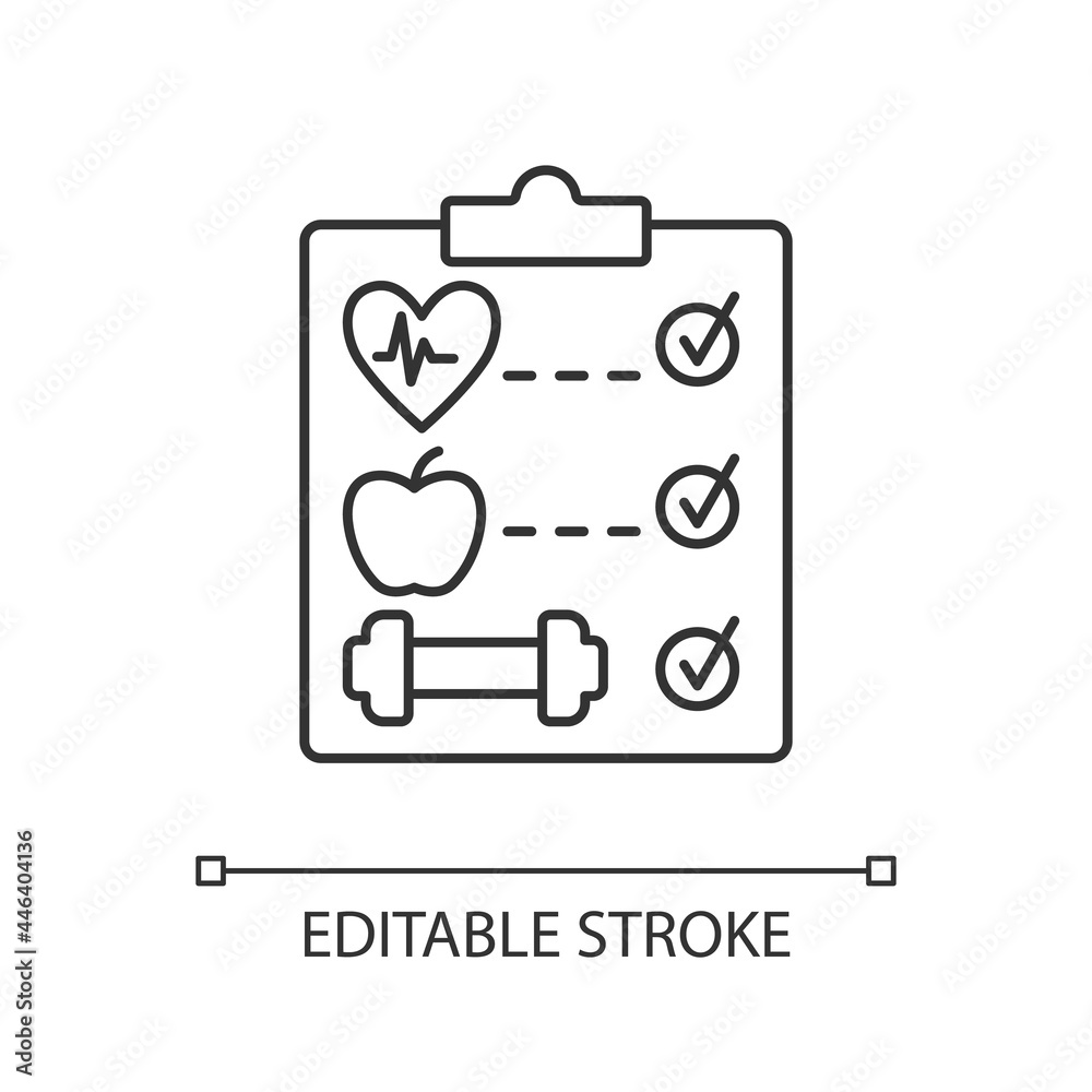 Wellness program linear icon. Online fitness therapy. Smoking cessation ...