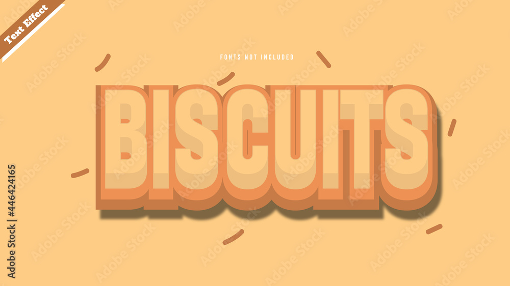 Biscuit text effect design vector. editable 3d text Stock Vector ...