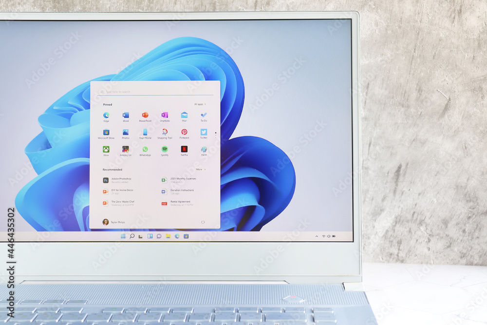 New Microsoft Windows 11 on computer screen : Chiang Mai, Thailand July ...