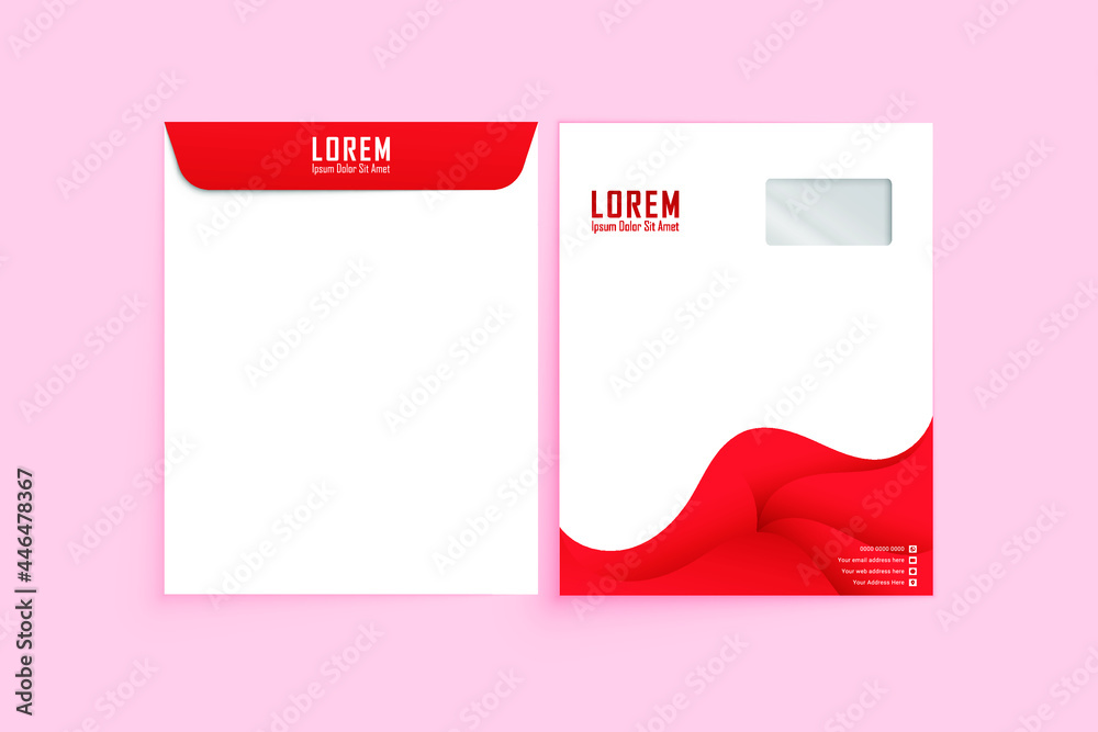 A4 envelope design. Paper envelope mockup vector isolates on the ...