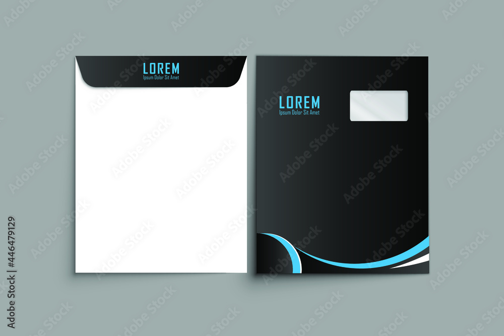 Envelope design. A4 Envelope vector design. A4 Envelope Mockup. Paper ...