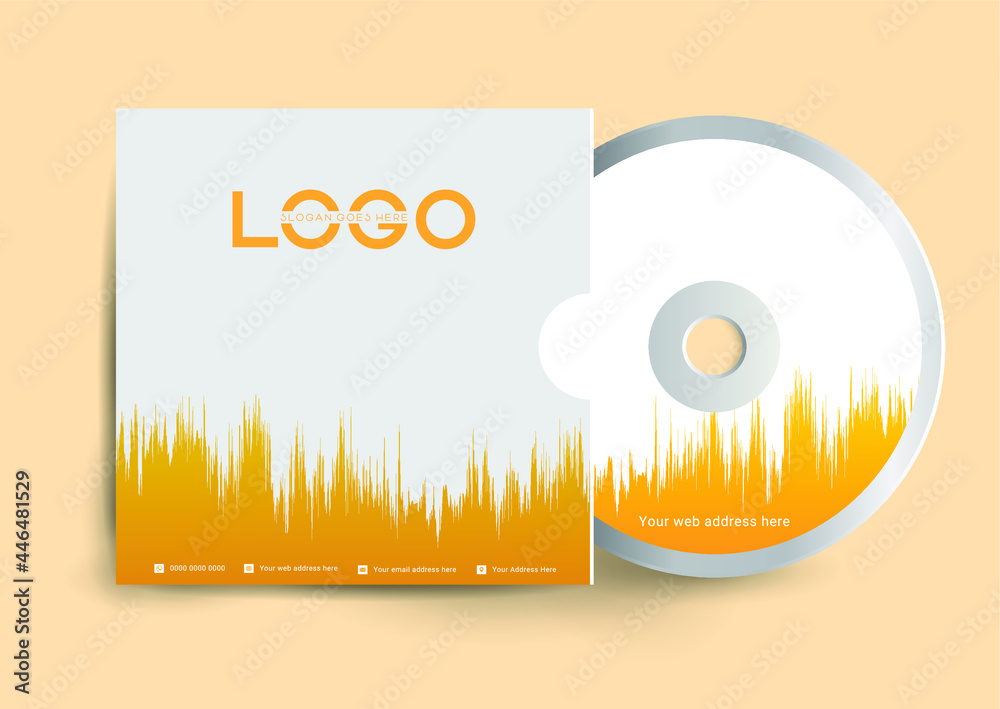 Vetor de Cd case label and cd disc label design template, cd case ...