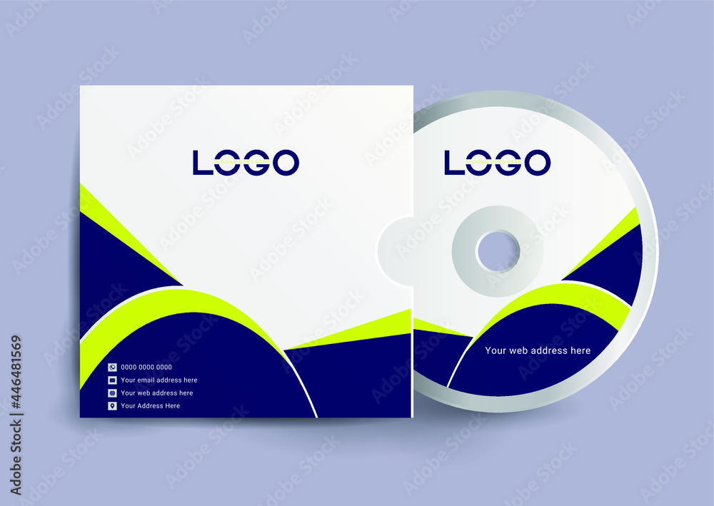 Cd case label and cd disc label design template, cd case isolated ...