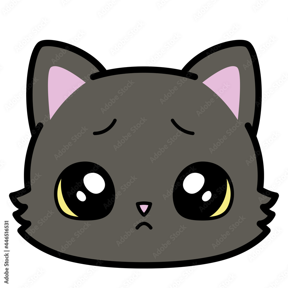 Isolated cute sad cat emoji Vector illustration Stock Vector | Adobe Stock