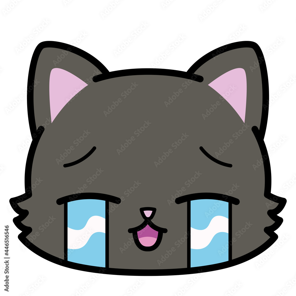 Isolated cute crying cat emoji Vector illustration Stock Vector | Adobe ...