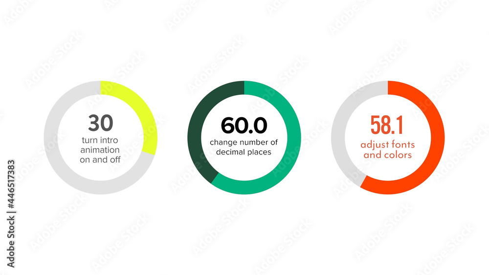 Circular Percentage Infographic with 3 Styles Stock Template | Adobe Stock