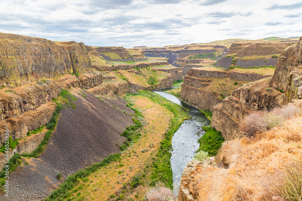 The Palouse River Canyon in Palouse Falls State Park. Stock Photo ...