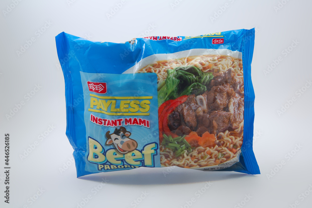 Payless instant mami noodles beef flavor in Manila, Philippines Stock ...
