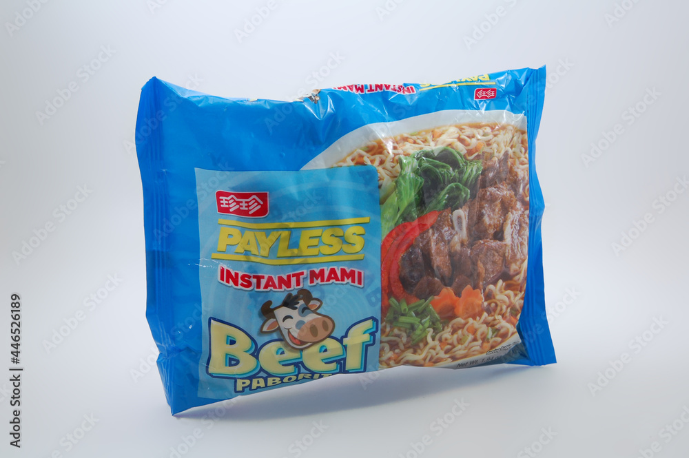 Payless instant mami noodles beef flavor in Manila, Philippines Stock ...