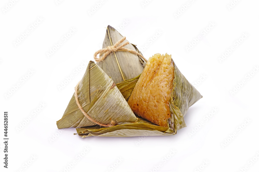 Sticky rice dumpling or Zongzi (Pyramid-shaped dumpling made by ...
