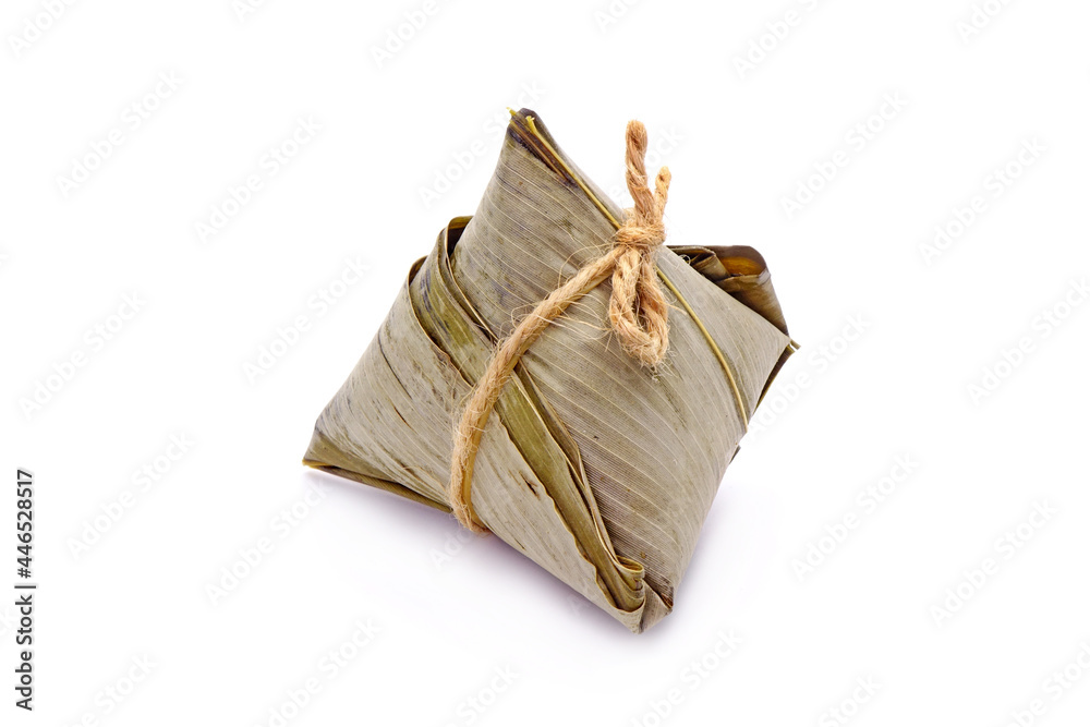 Sticky rice dumpling or Zongzi (Pyramid-shaped dumpling made by ...