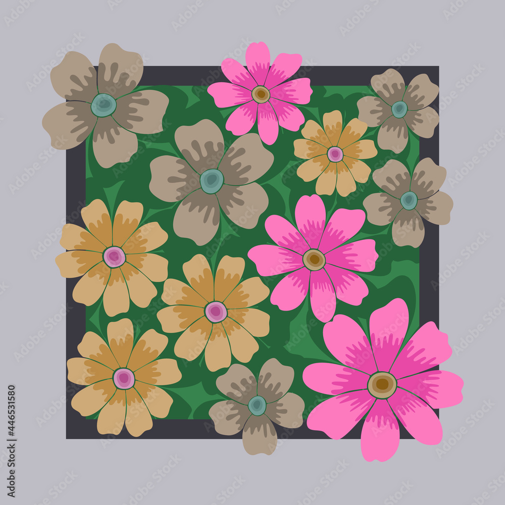 Wallpaper with a picture of flowers on top. Stock Vector | Adobe Stock