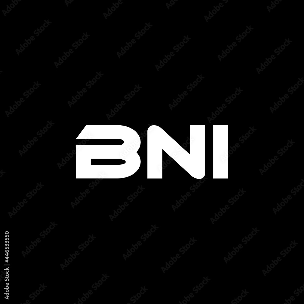 BNI letter logo design with black background in illustrator, vector ...