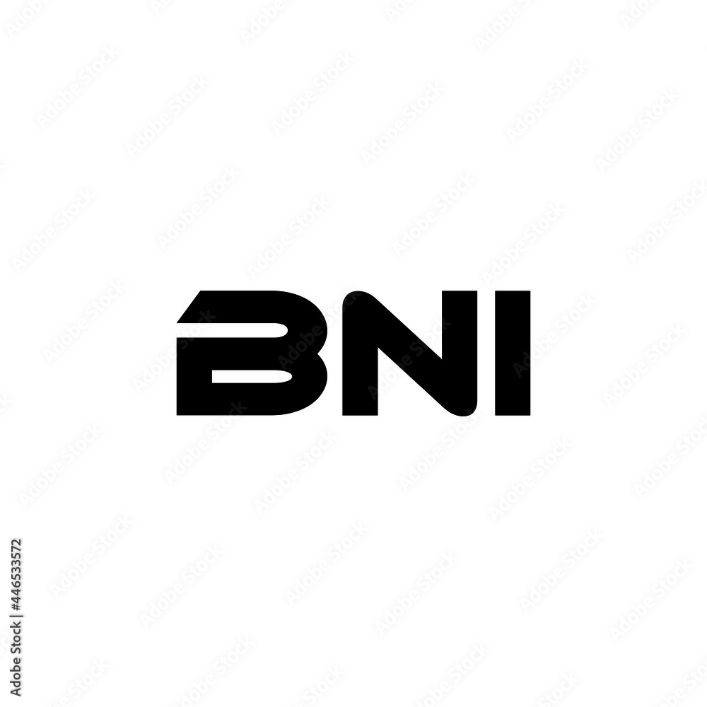 BNI letter logo design with white background in illustrator, vector ...