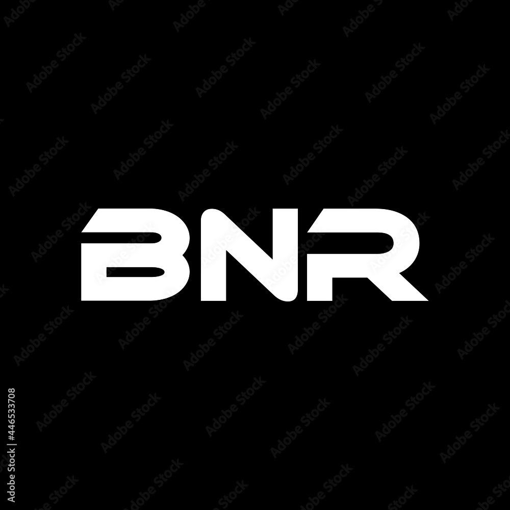 BNR letter logo design with black background in illustrator, vector ...