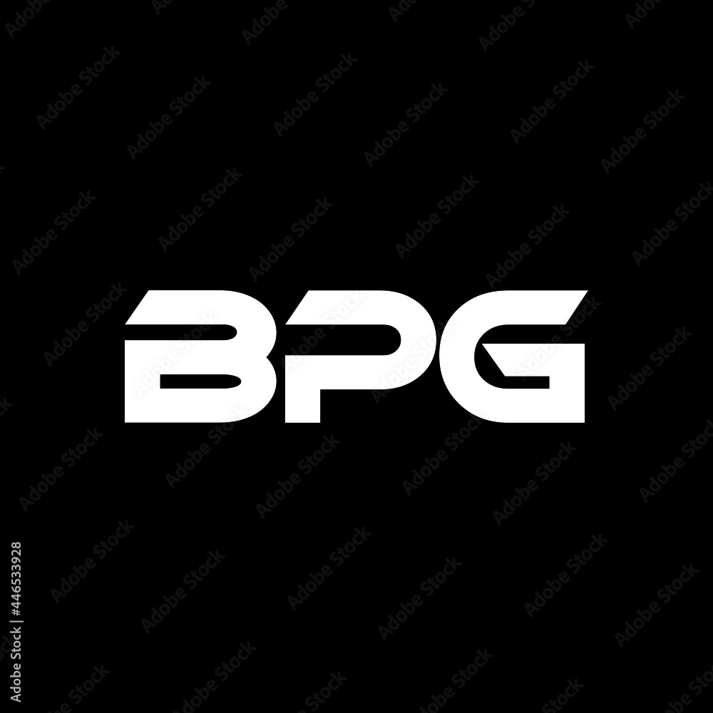 BPG letter logo design with black background in illustrator, vector ...