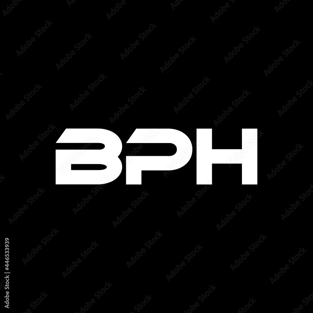 BPH letter logo design with black background in illustrator, vector ...