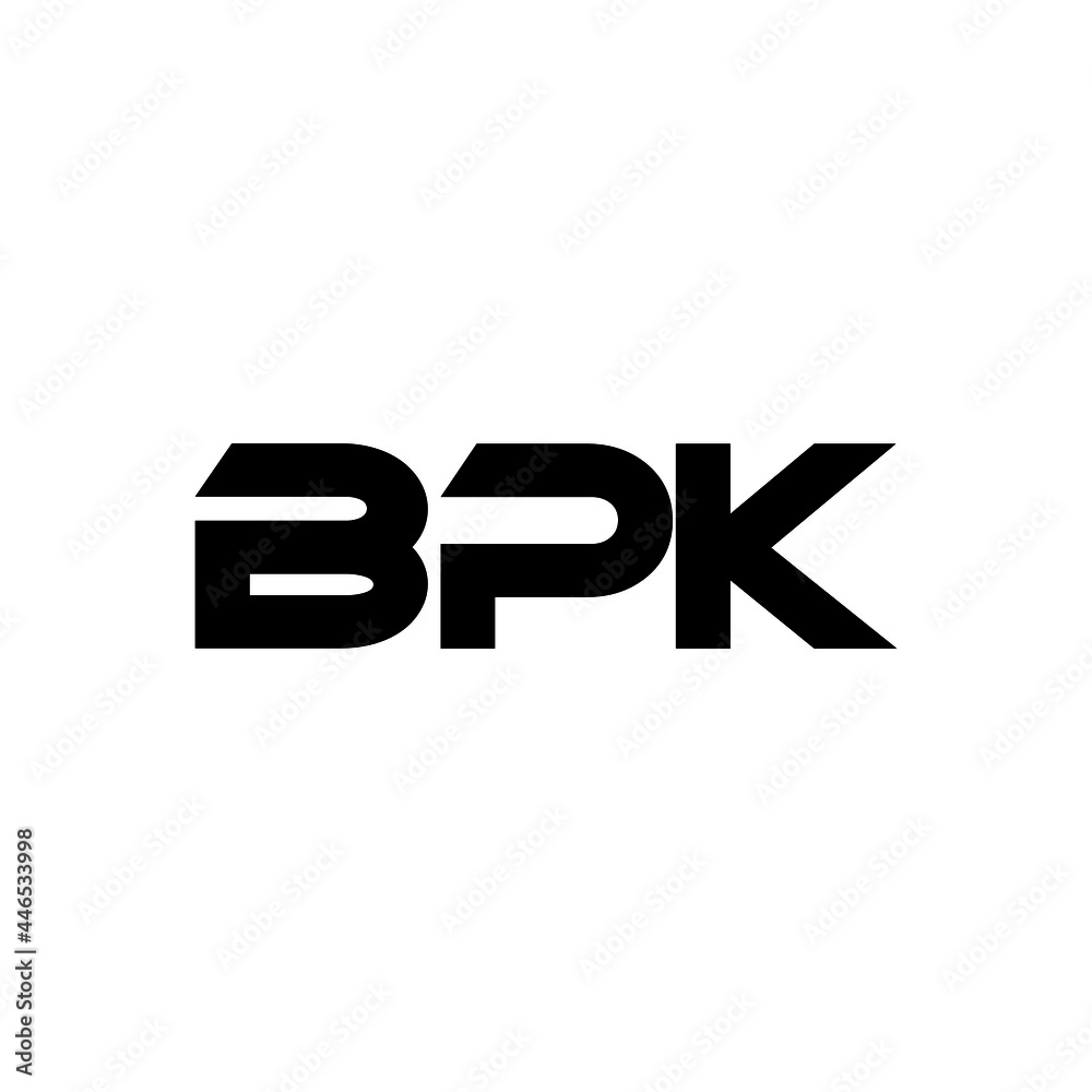 BPK letter logo design with white background in illustrator, vector ...