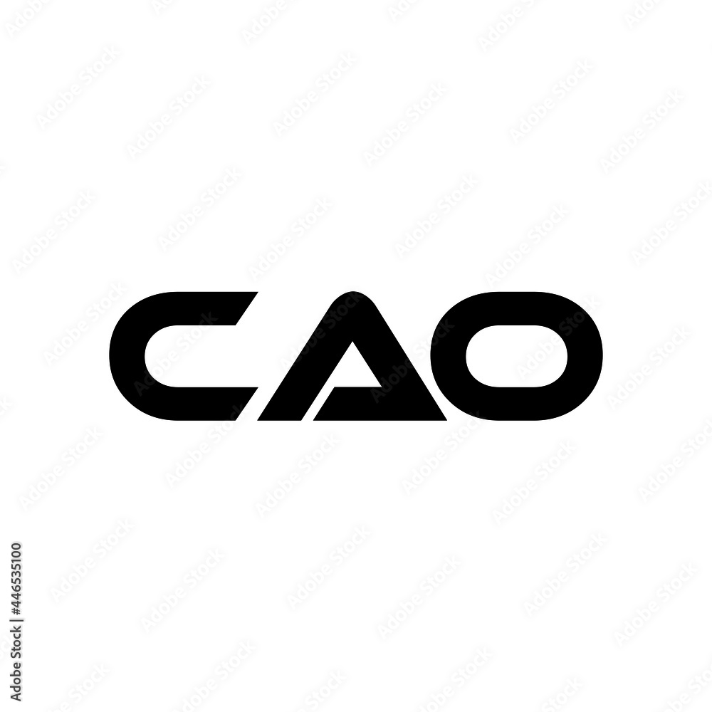 Vecteur Stock CAO letter logo design with white background in ...