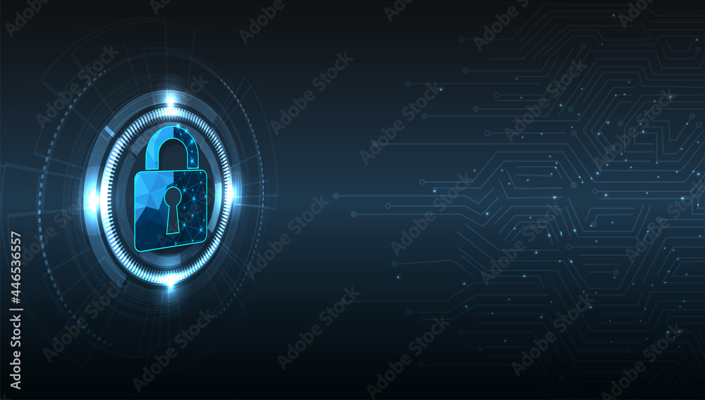Internet security and Data prevent concept.Security Padlock lock icon ...
