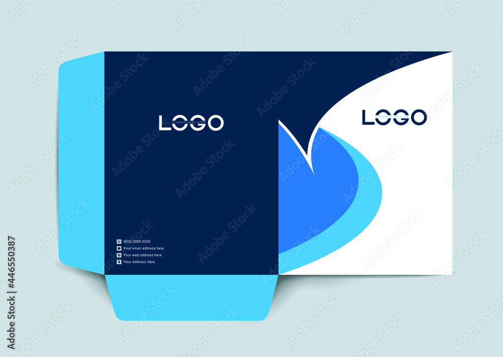 Business folder design cover template, layout for of text and photos ...