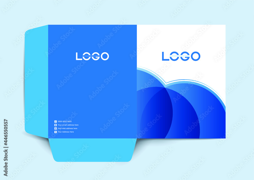 Business folder design cover template, layout for of text and photos ...