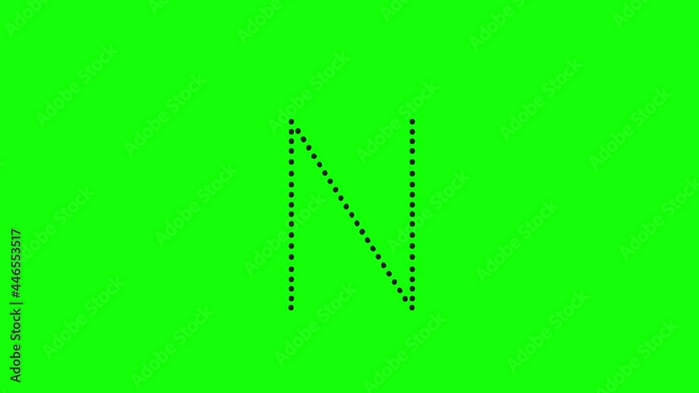 Tutorial for writing English alphabet. Trace the letter N with a pencil ...