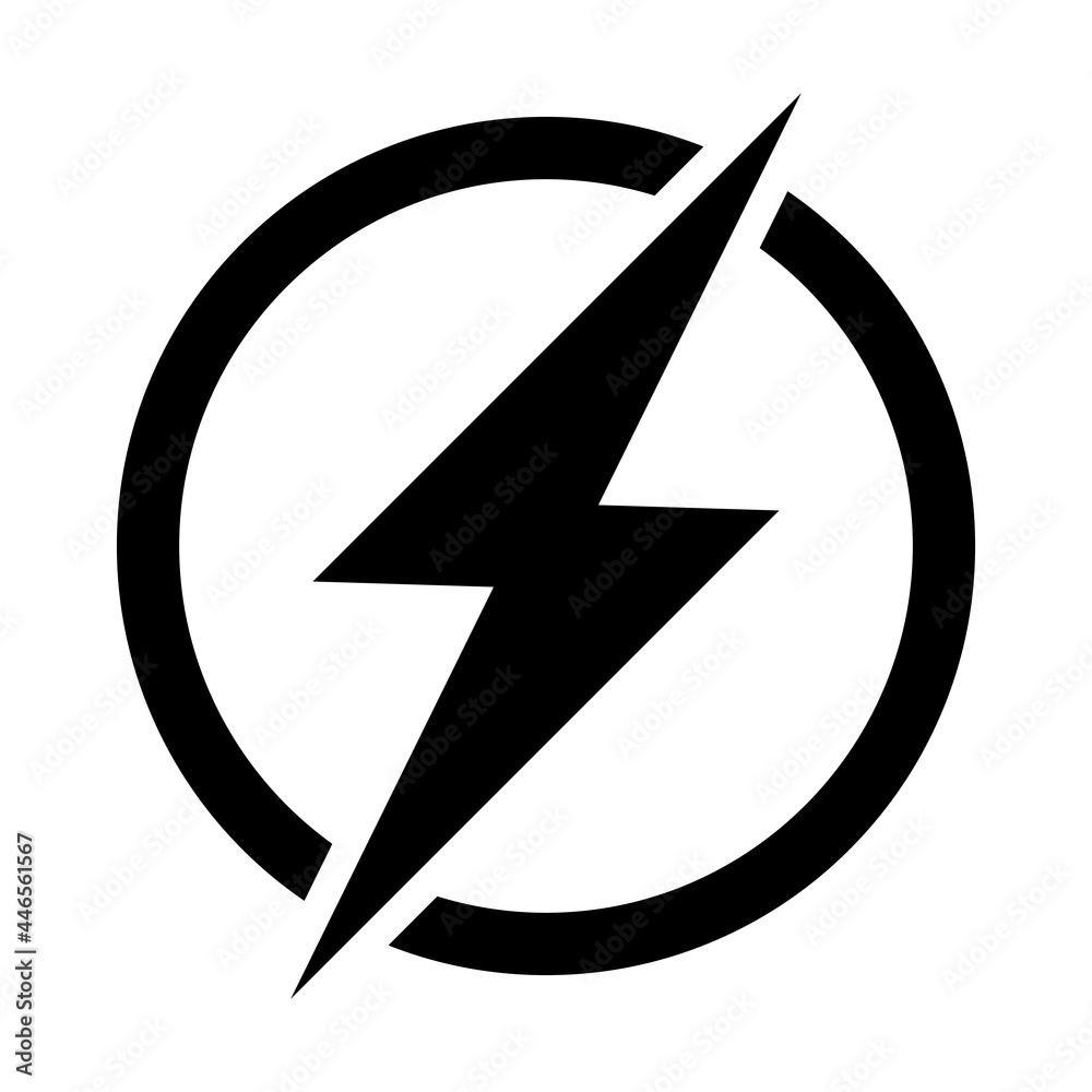 Lightning power icon for graphic design, logo, web site, social media ...